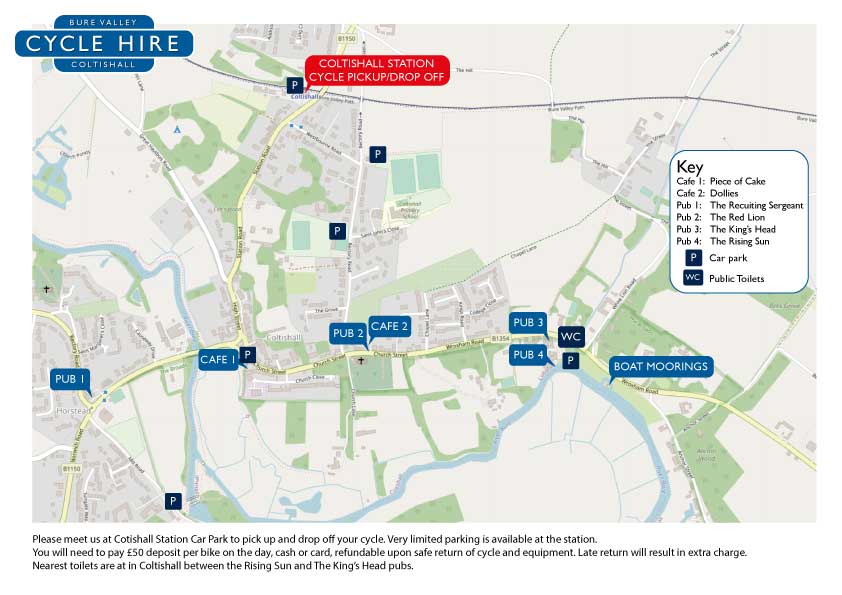 Routes and Local Info - Bure Valley Cycle Hire - Coltishall