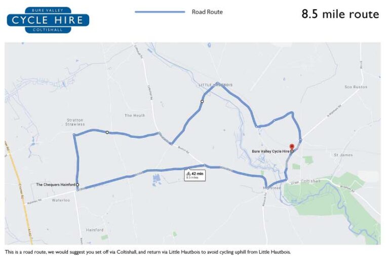 Routes and Local Info - Bure Valley Cycle Hire - Coltishall